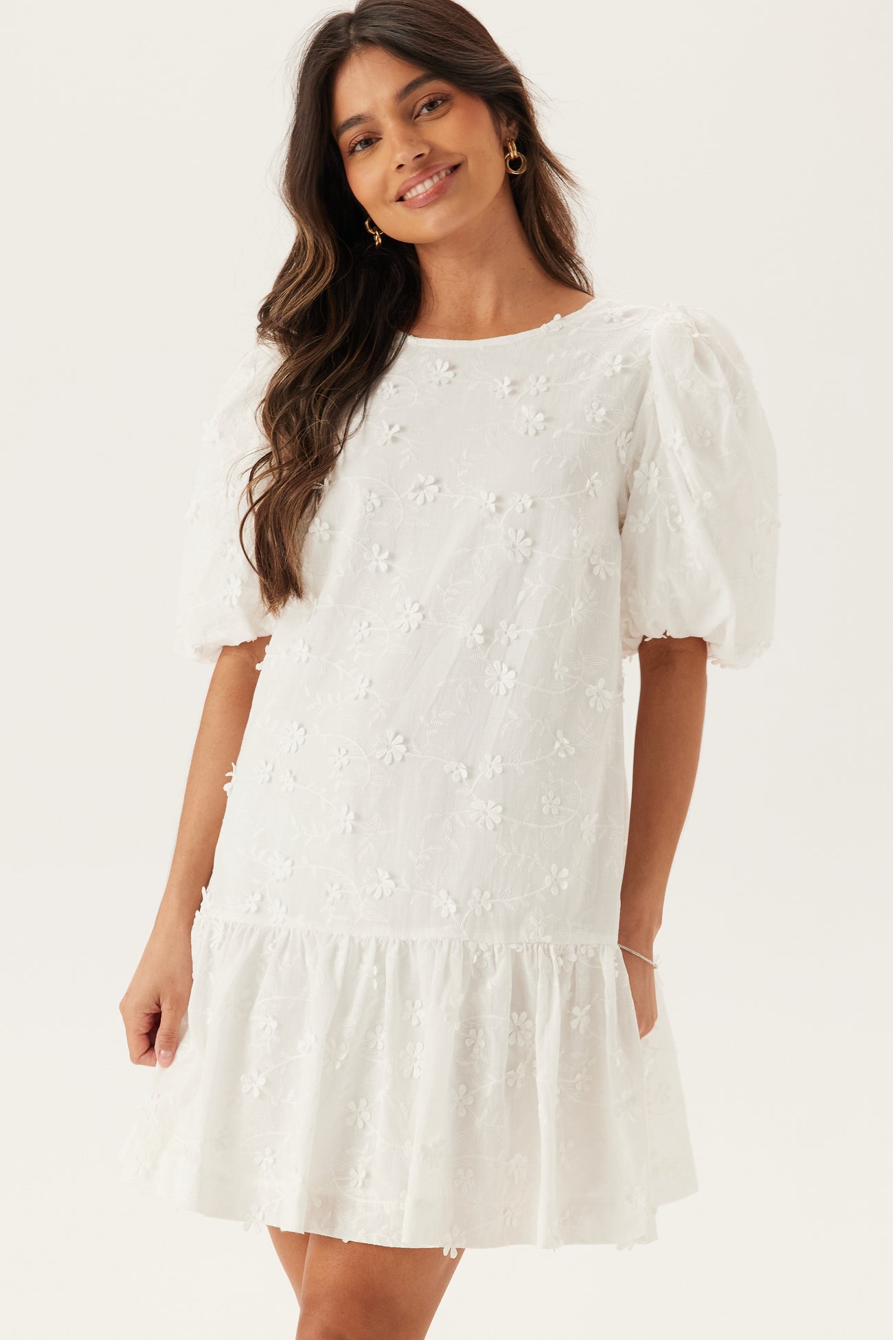 Bubbleroom occasion - Bubbleroom Occasion - 3D Embroidered Puff Sleeve ...